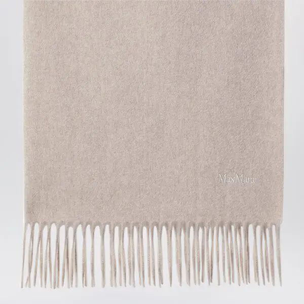 Max Mara Sand-colored Cashmere Scarf - Cream