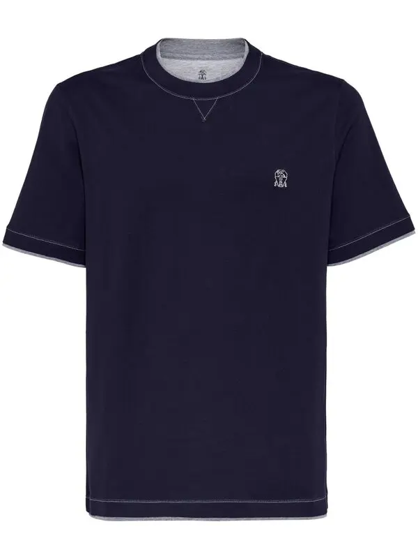Brunello Cucinelli Logo Cotton T-shirt - Multicolor