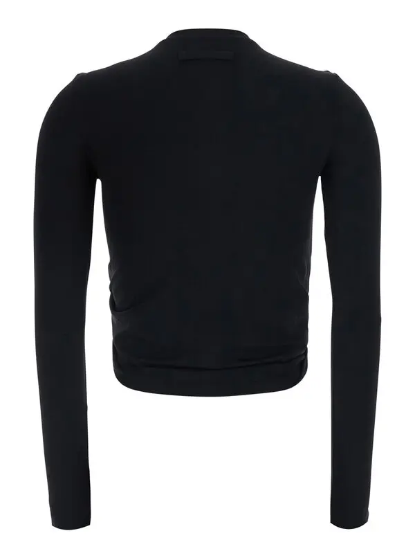JEAN PAUL GAULTIER Long Sleeve Top With Leather Detail - Multicolor