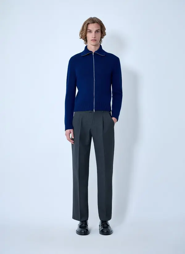 JIL SANDER Wool Knit Cardigan - Blue