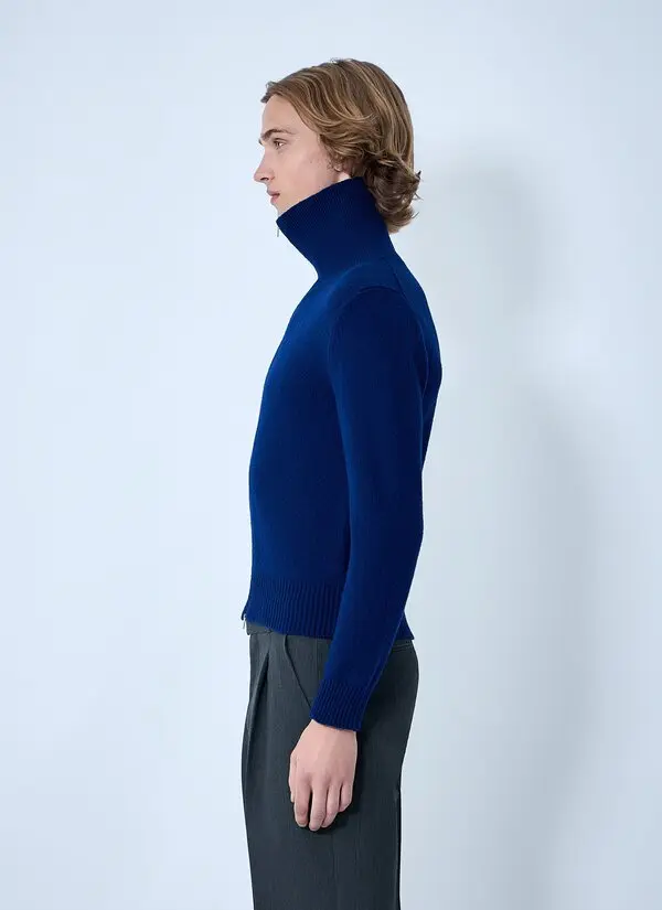 JIL SANDER Wool Knit Cardigan - Blue