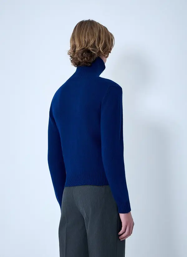 JIL SANDER Wool Knit Cardigan - Blue