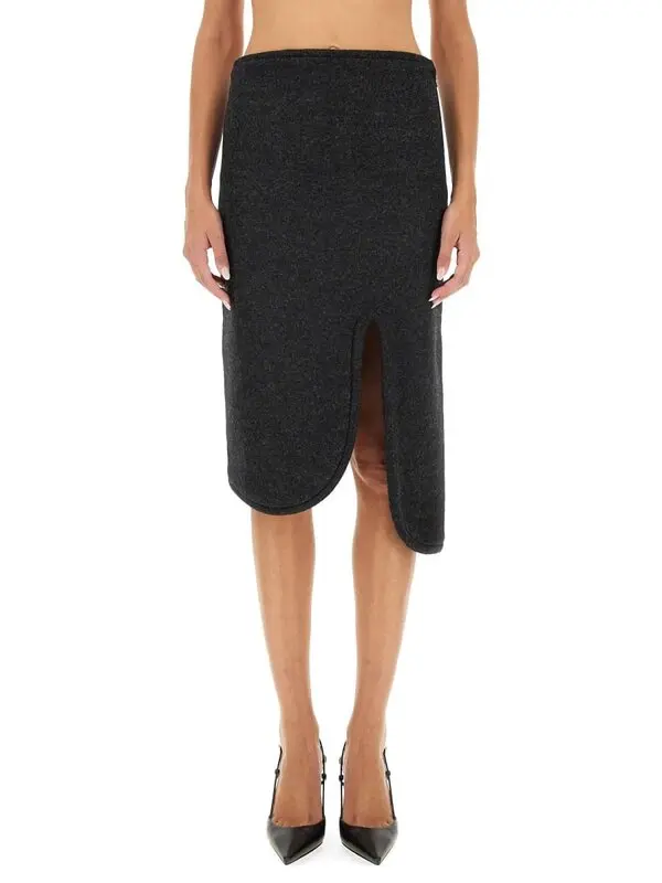 Victoria Beckham Padded Skirt With Tube Detail - Gray
