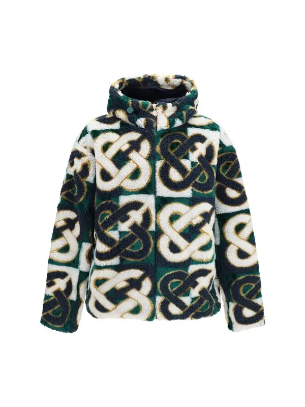 Casablanca Monogram Fleece Hooded Jacket - Multicolor