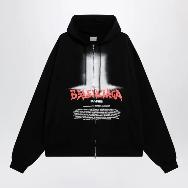 Balenciaga Oversized Zip Hoodie In Cotton