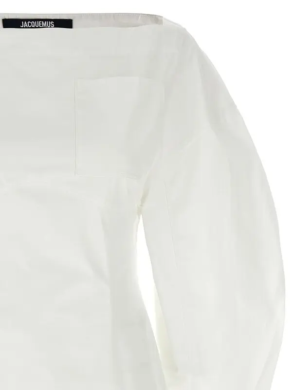 Jacquemus La Robe Chemise Casaco Cotton Poplin Dress - White