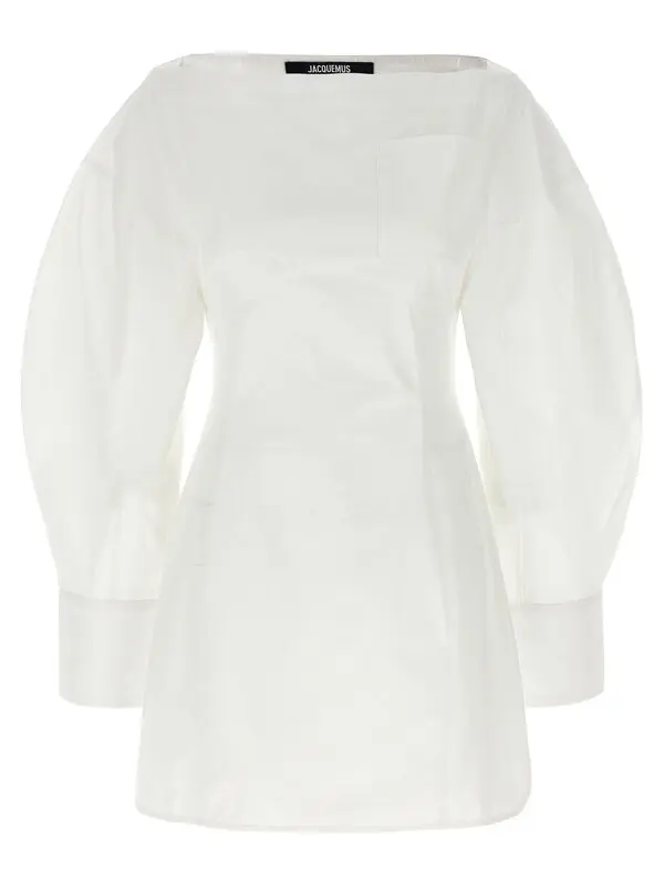 Jacquemus La Robe Chemise Casaco Cotton Poplin Dress - White