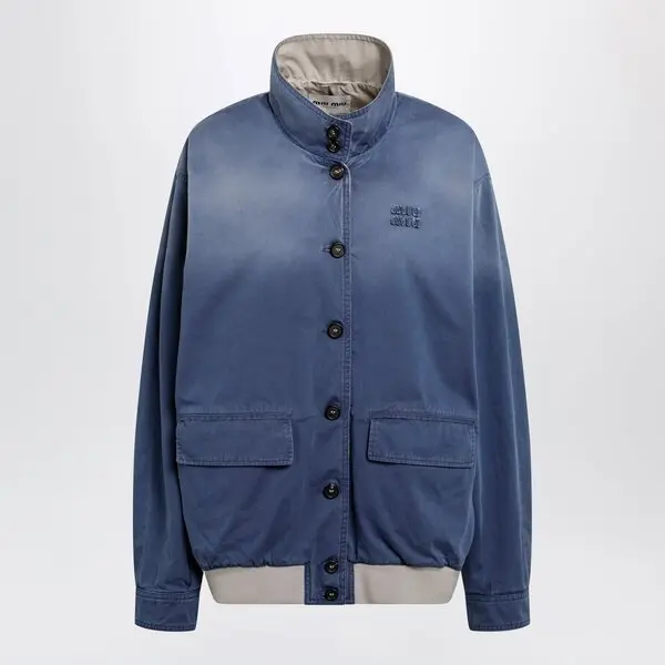 Miu Miu Cotton Gabardine Blouson Jacket - Cream