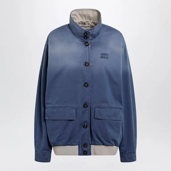 Miu Miu Cotton Gabardine Blouson Jacket - Cream
