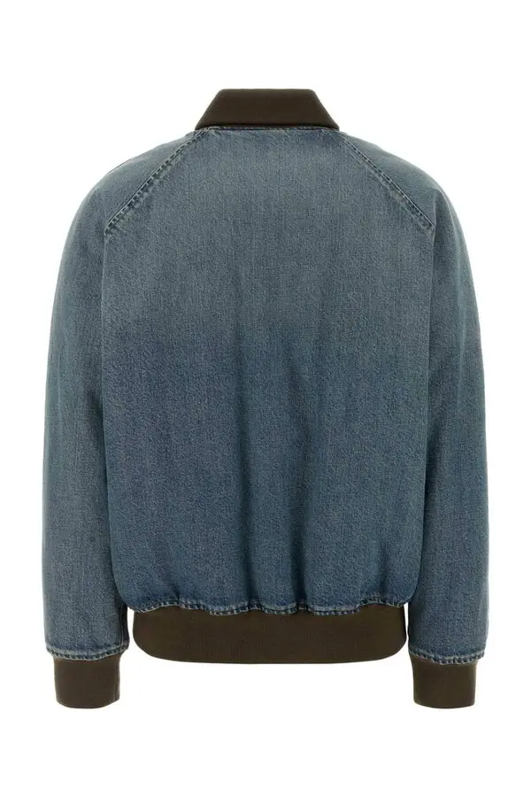 Miu Miu Denim Bomber Jacket - Blue