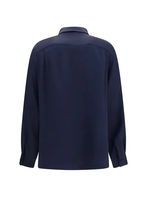Max Mara Geranio Crepe De Chine Shirt - Blue