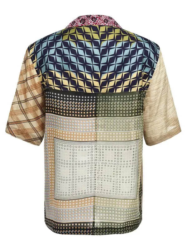 MARINE SERRE Regenerated Silk Scarves Bowling' Shirt - Multicolor