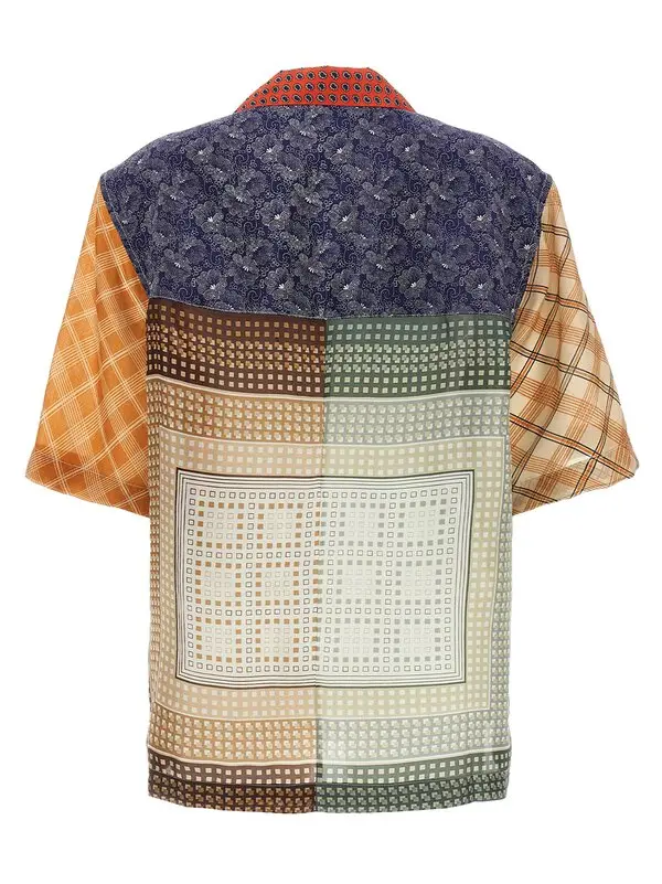 MARINE SERRE Regenerated Silk Scarves Bowling' Shirt - Multicolor
