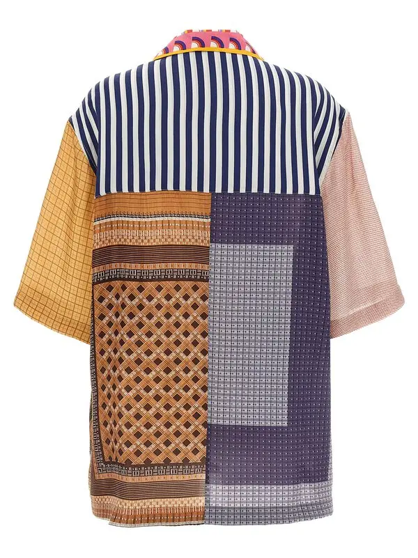 MARINE SERRE Regenerated Silk Scarves Bowling' Shirt - Multicolor