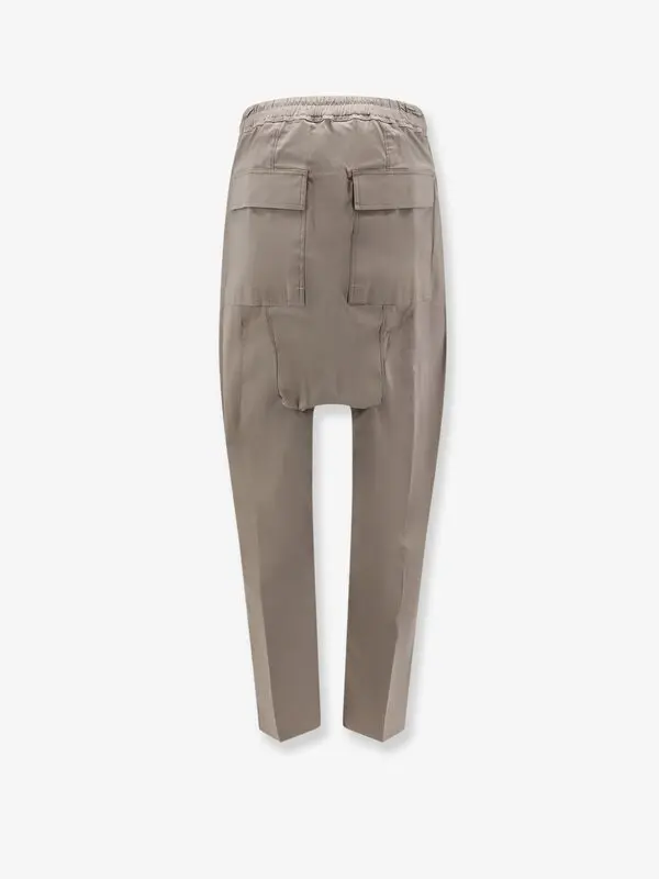 Rick Owens Cotton Drawstring Trousers - Gray