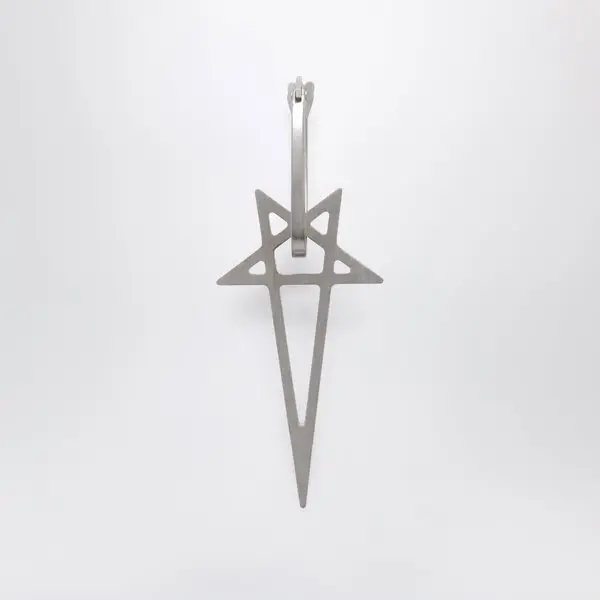 Rick Owens Palladium-finished Pentagram Earring - Silver