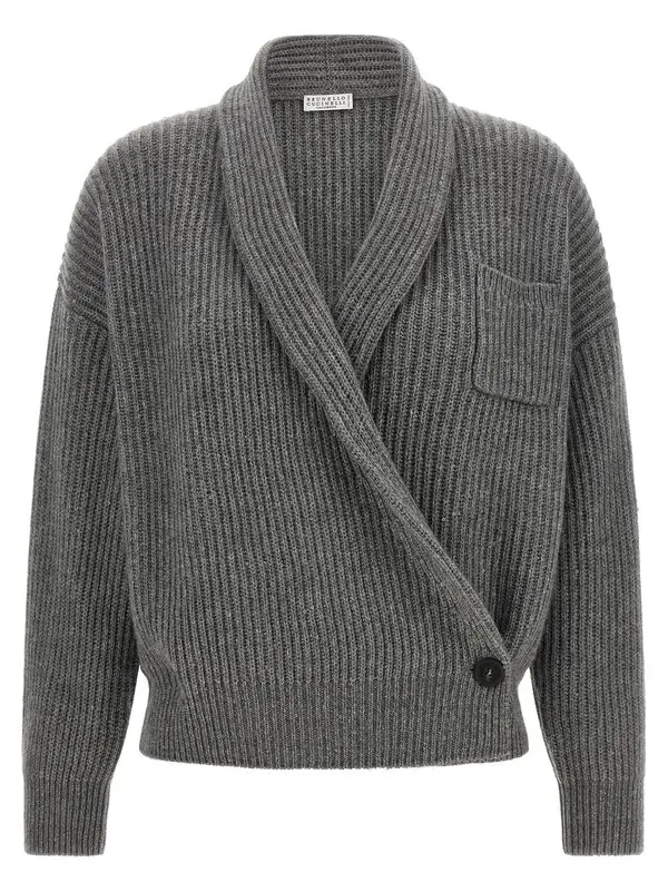 Brunello Cucinelli Wrap Cardigan - Gray