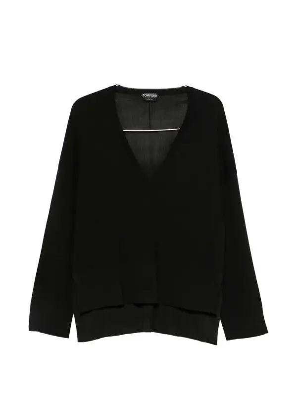 TOM FORD Wool V-neck Sweater - Black