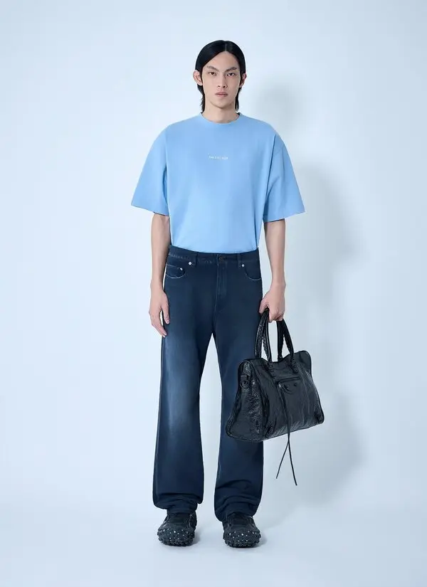 Balenciaga Curved Knee Denim Trousers