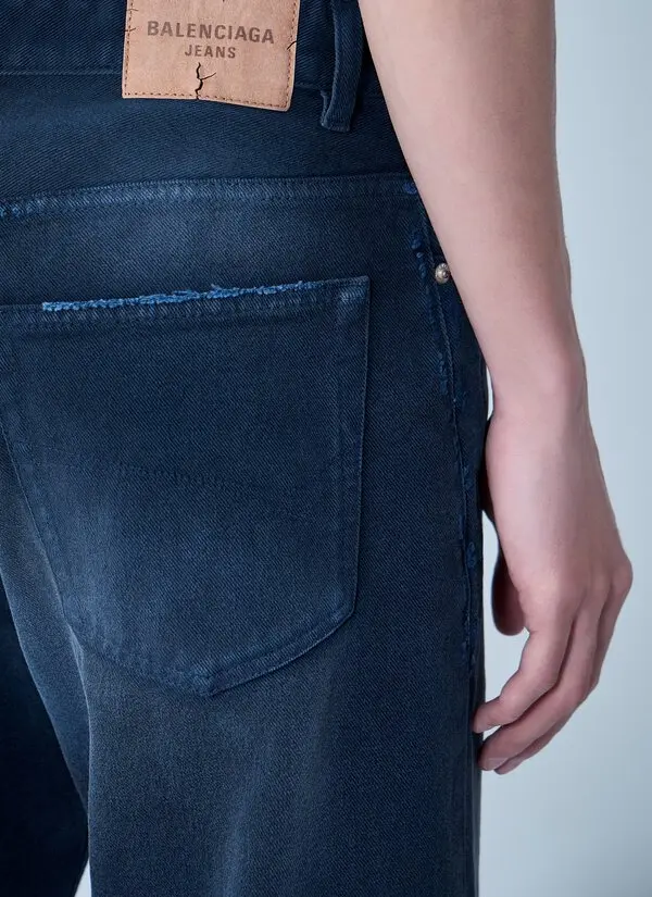 Balenciaga Curved Knee Denim Trousers
