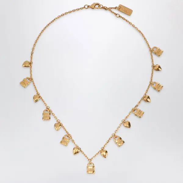 Chloé Paddington Necklace With Gold-tone Brass Charms - Silver