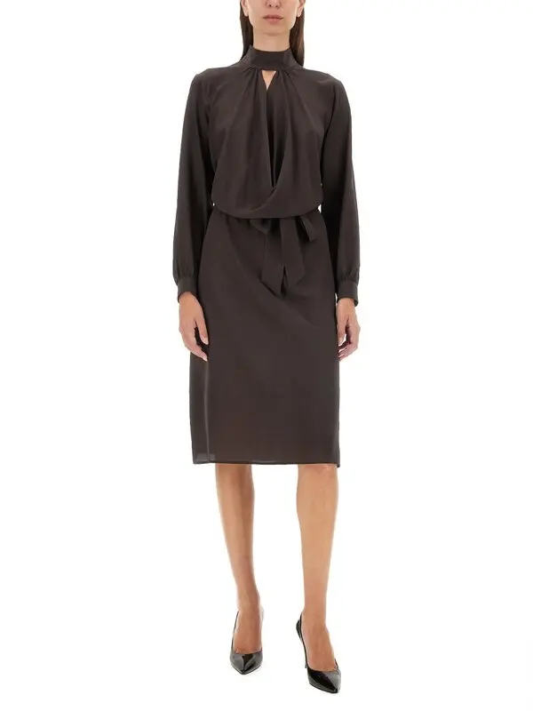 Kiton Silk Dress - Brown