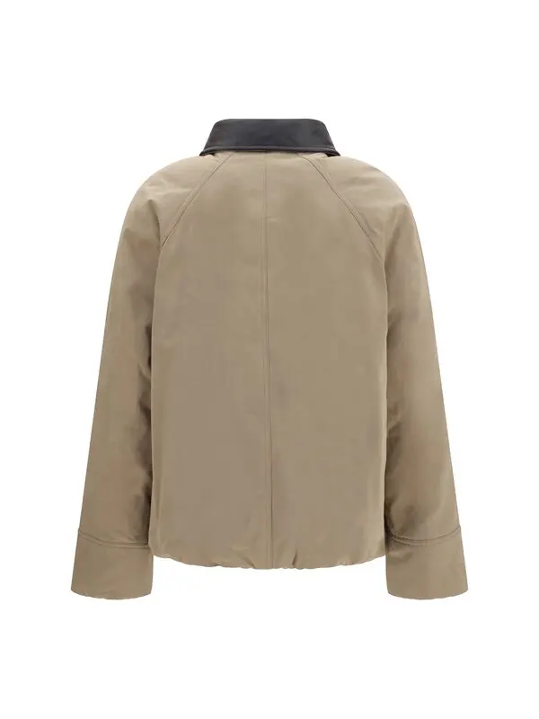 Brunello Cucinelli Padded Down Jacket With Leather Collar