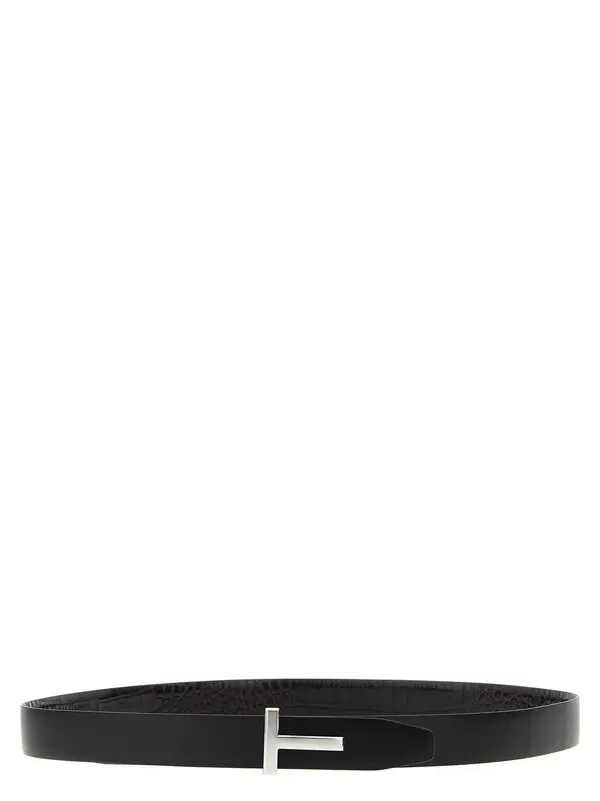 TOM FORD Reversible Crocodile Leather Belt