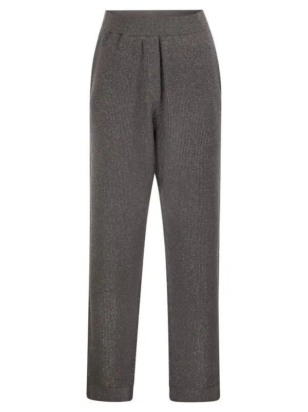 Brunello Cucinelli English Rib Cotton And Viscose Pants - Multicolor