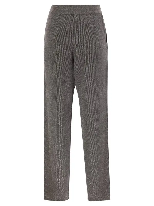 Brunello Cucinelli English Rib Cotton And Viscose Pants