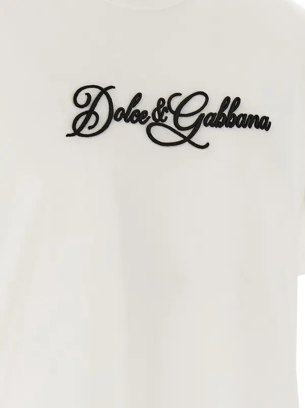 Dolce & Gabbana Logo Embroidery T-shirt - White