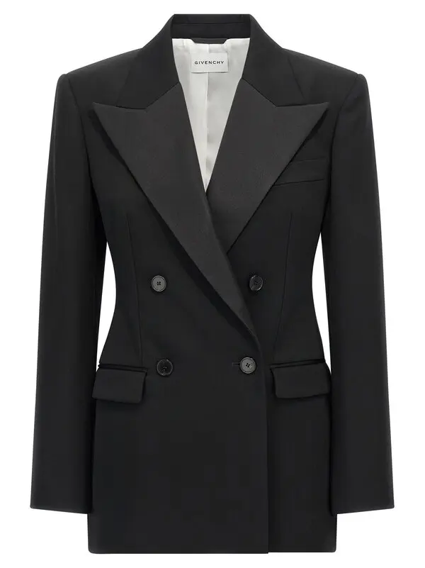 Givenchy Satin Lapel Blazer - Black