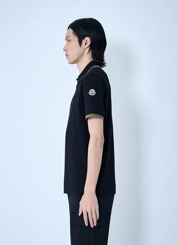 Moncler Polo Shirt With Ribbed Trims
