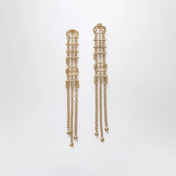 Chloé Gold-tone Earrings With Logo Lettering - Silver