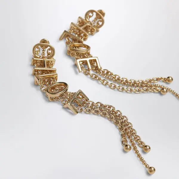 Chloé Gold-tone Earrings With Logo Lettering - Silver