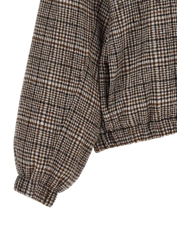 Brunello Cucinelli Sequin Check Bomber Jacket - Brown