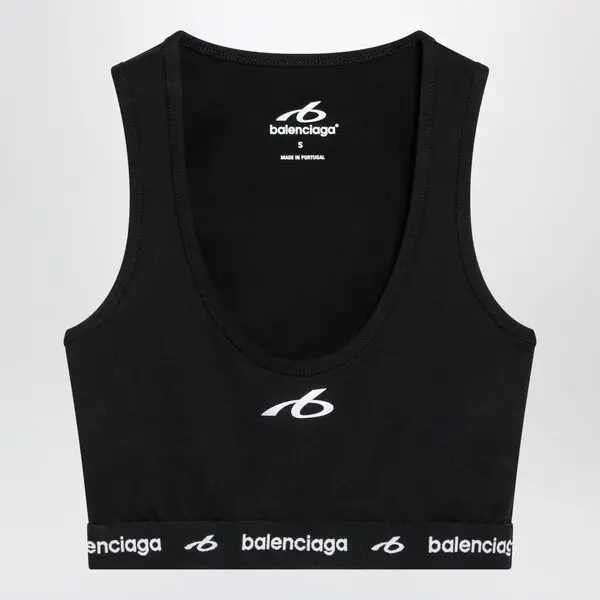 Balenciaga Techwear Bra Top In Technical Fabric - Black