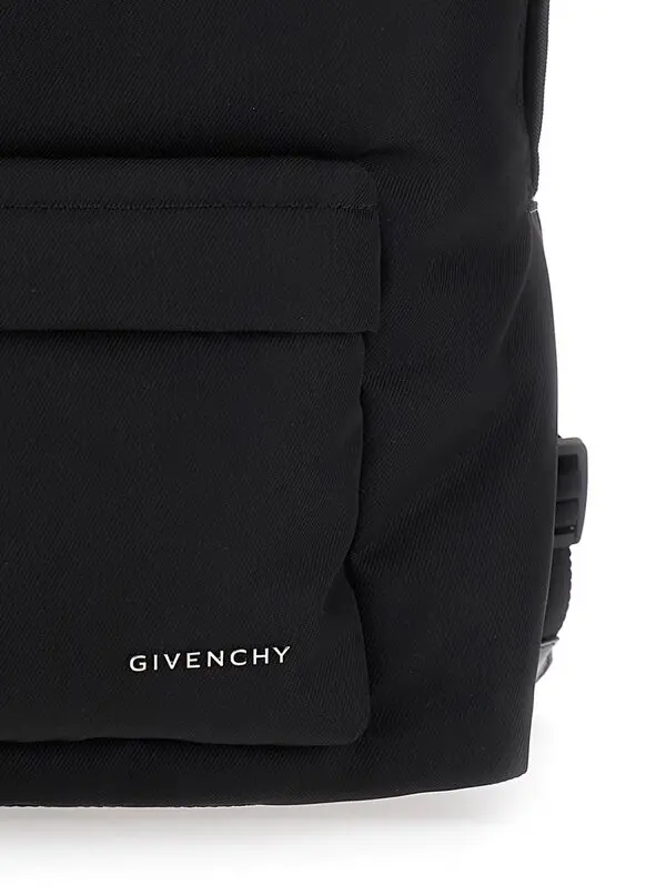 Givenchy Black Backpack With Adjustable Straps And Logo On The Front In Tech Fabric For
