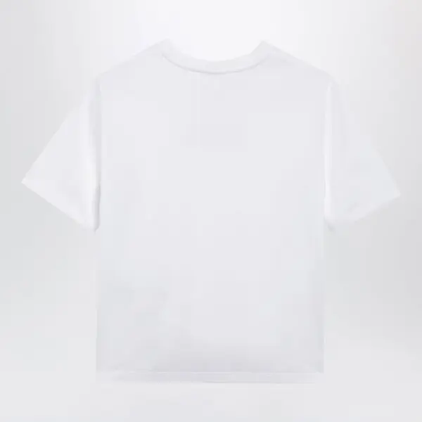Versace Slim Cotton Jersey T-shirt With Embroidered Logo - White