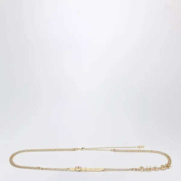 Chloé Gold-tone Belt With Logo Lettering - Silver