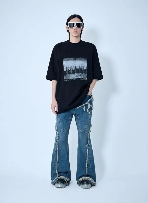 Rick Owens Slivered Bootcut Jeans