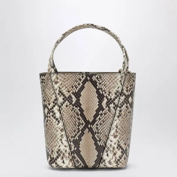 Chloé Python-effect Leather Spin Tote Bag - Cream