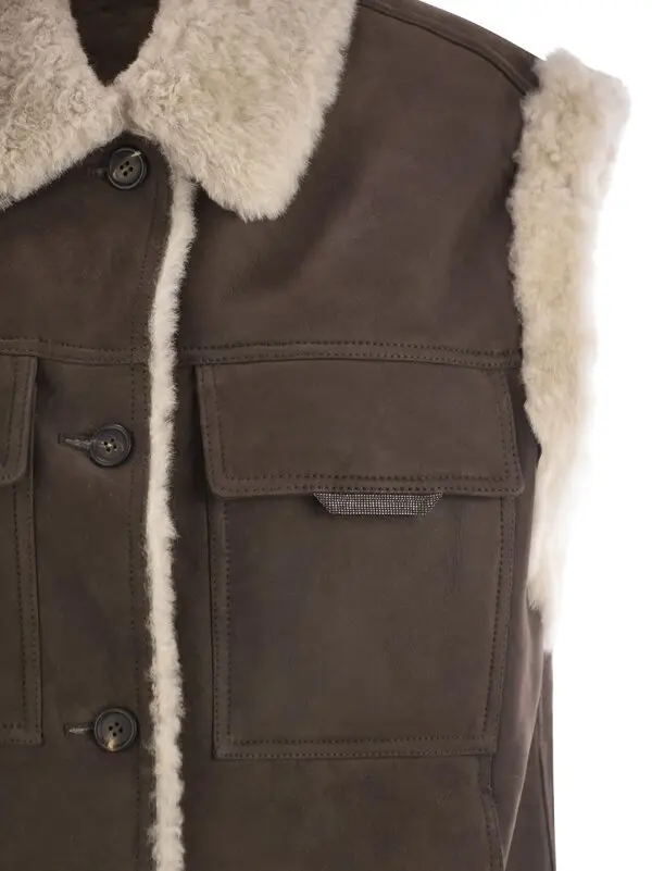 Brunello Cucinelli Sleeveless Shearling Outerwear