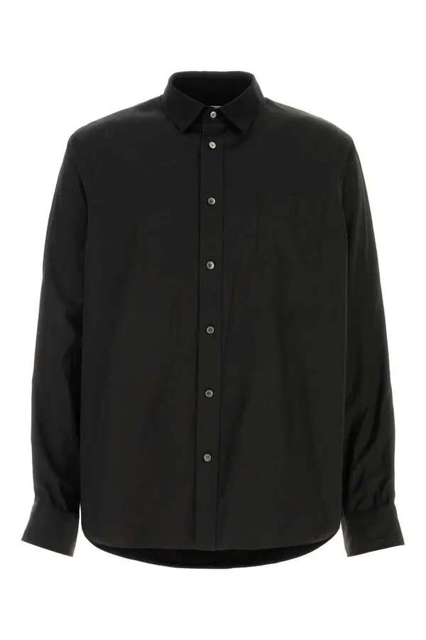 Sacai Poplin And Oxford Shirt - Black