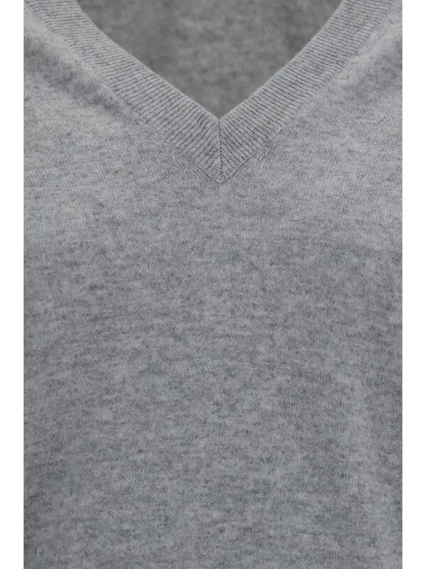Brunello Cucinelli V-neck Cashmere Sweater - Gray