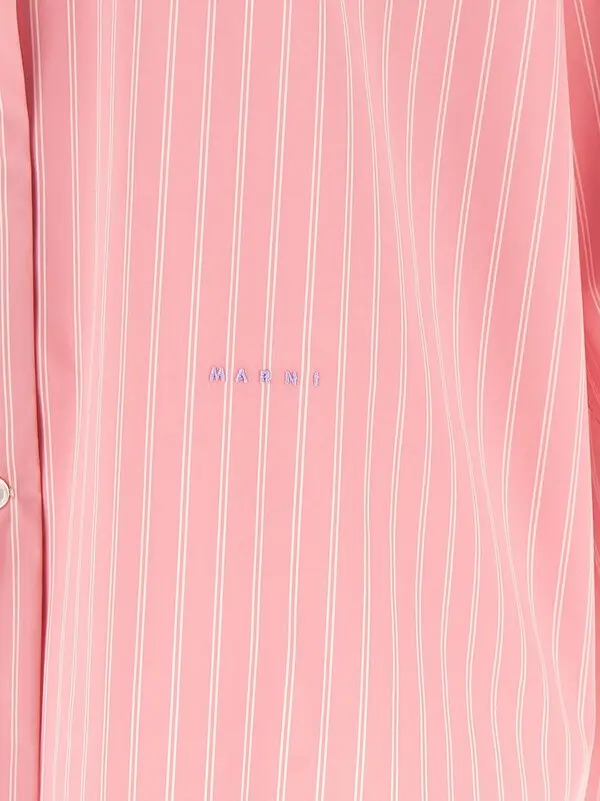 Marni Striped Cotton Blend Poplin Shirt