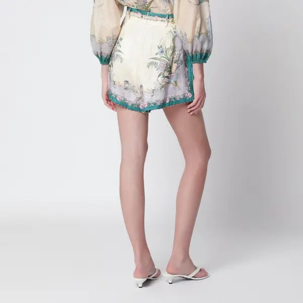 Zimmermann Cream Linen Indra Shorts - Multicolor