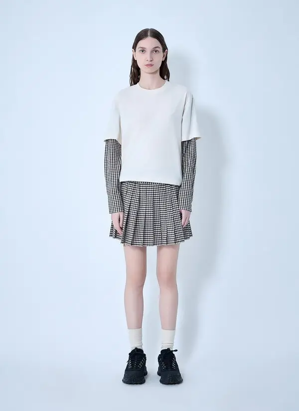 Moncler Layered Check T-shirt - White