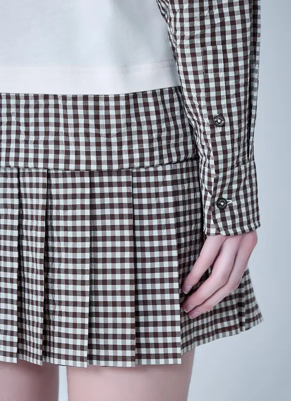 Moncler Layered Check T-shirt - White
