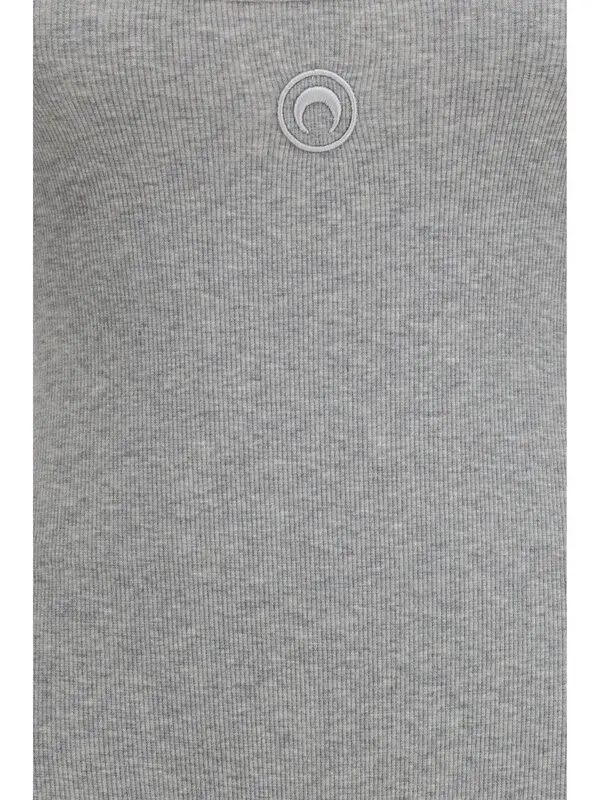 MARINE SERRE Moon Logo Ribbed Jersey Short Catsuit - Gray